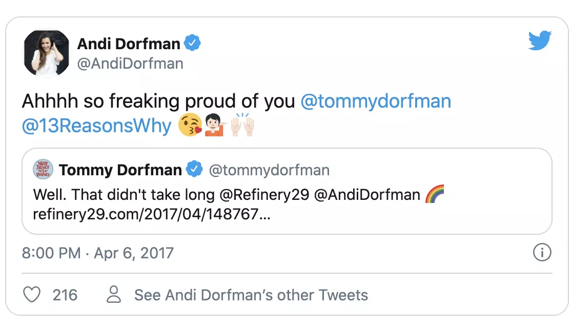 Tommy Dorfman va Andi Dorfman bir-biriga bog'liqmi? 21169_1